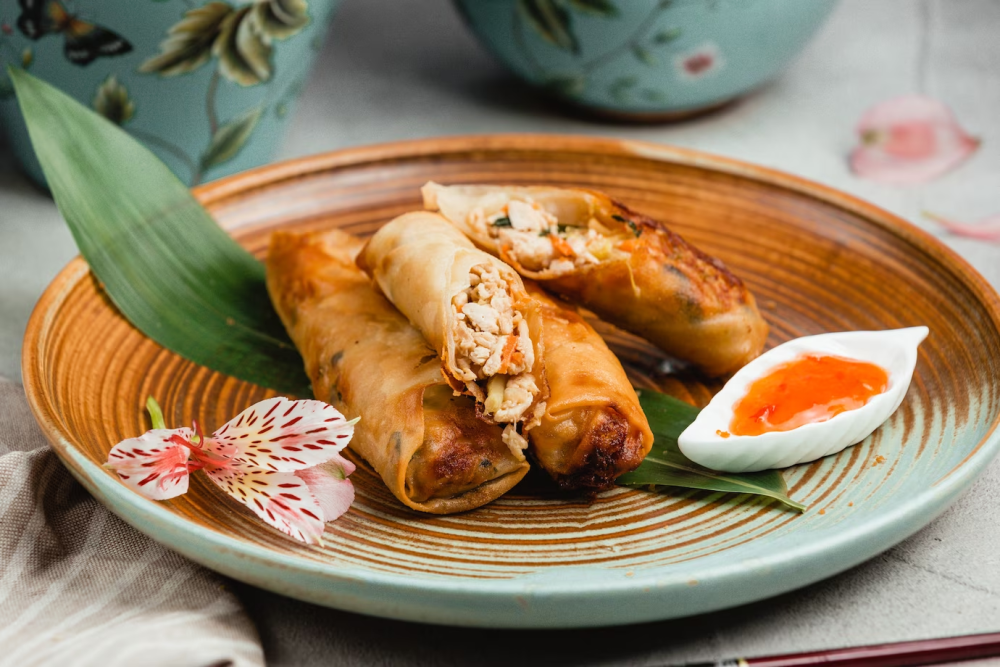 Japanese Teriyaki Chicken Spring Roll Recipe - High On Chicken